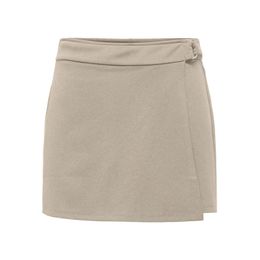 Hosenrock Only "ONLSANIA LIFE BUCKLE SKORT JRS", Damen, Gr. XS, island fossil detail:silber buckle (sania), Jersey, Obermaterial: 95% Polyester, 5% Elasthan, unifarben, kurz, R&ouml;cke, Materialmix