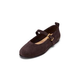 Marc O'Polo Ballerina MARC O'POLO "aus ge&ouml;ltem Veloursleder", Damen, Gr. 41, burnt coffee, Obermaterial: 100% Leder (Rind), unifarben, Schuhe Ballerina