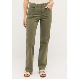 5-Pocket-Jeans Angels "Style Straight Lara", Damen, Gr. 42, L&auml;nge 30, schwarz khaki used, Denim/Jeans, Obermaterial: 98% Baumwolle, 2% Elasthan, unifarben, straight fit lang, Jeans 5-Pocket-Jeans, mit Stretch
