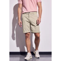 Shorts Street One MEN, Herren, Gr. 30, beige (sandstone beige), Web, 98% Baumwolle, 2% Elasthan, unifarben, regular fit kurz, Hosen Shorts, aus Baumwolle mit Stretchanteil