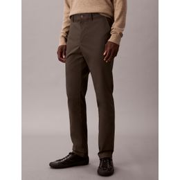 Chinohose Calvin Klein "SLIM SATEEN CHINO TROUSER", Herren, Gr. 34, L&auml;nge 32, beluga, Web, Obermaterial: 97% Baumwolle, 3% Elasthan, unifarben, slim fit lang, Hosen Chinohose, slim fit