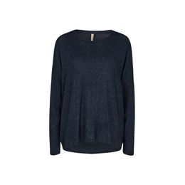 Strickpullover soyaconcept "Soya Concept Shirt SC_BIARA", Damen, Gr. L, 96910 navy melange, Obermaterial: 74% Viskose, 21% Polyester, 5% Elasthan, Pullover Strickpullover