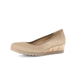 Keilpumps Gabor "Keilpumps", Damen, Gr. 37, beige, Schuhe