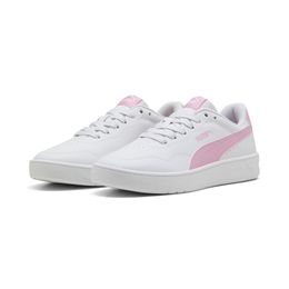 Sneaker Puma "Court Lally Sneakers Damen", Damen, Gr. 36, wei&szlig; pink shimmer, Obermaterial: Synthetik, Textil; Futter: Textil; Innensohle: Textil; Laufsohle: Gummi, Schuhe Sneaker