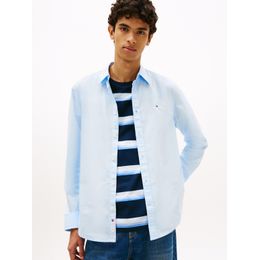 Langarmhemd Tommy Jeans "TJM POPLIN", Herren, Gr. M, N-Gr, sweet blau, Web, Obermaterial: 100% Baumwolle, regular fit, 1-Knopf-Manschette, Hemden, Regular fit, Kentkragen