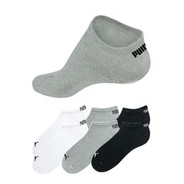 Sneakersocken Puma "PU Sneaker Socks 6-pack", Damen, Gr. 43-46, schwarz-wei&szlig; (wei&szlig;, grau, meliert, schwarz), Obermaterial: 72% Baumwolle, 24% Polyester, 3% Polyamid, 1% Elasthan, meliert, unifarben, normal, Socken Sneakersocken