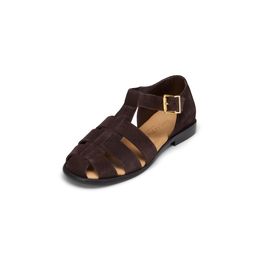 Marc O'Polo Sandale MARC O'POLO "aus softem Veloursleder", Damen, Gr. 38, burnt coffee, Obermaterial: 100% Leder, unifarben, Schuhe Sandale