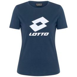 T-Shirt Lotto, Damen, Gr. L (40), blau (marineblaus), 100% Baumwolle, unifarben, Rundhals, gerader Abschluss, Shirts T-Shirt, - mit angesagtem Crewneck