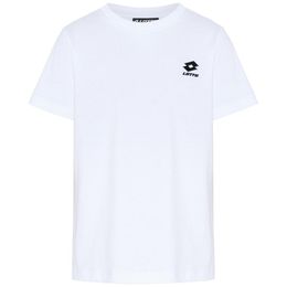 T-Shirt Lotto, M&auml;dchen, Gr. 122/128, wei&szlig; (hellwei&szlig;), 100% Baumwolle, clean, normal, Rundhals, gerader Abschluss, Shirts T-Shirt, - mit kleiner Logostickerei
