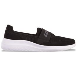 Slipper Lotto, Herren, Gr. 41, schwarz (schwarz, dunkelgrau), Kunstfaser, Synthetik, unifarben, Schuhe Slipper, - mit bequemer Memory-Foam Innensohle