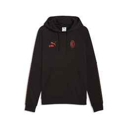 Hoodie Puma "AC Milan KING Hoodie Herren", Herren, Gr. M, schwarz rot fire, Obermaterial: 32% Polyester, 68% Baumwolle. Rippe: 3% Elasthan, 97% Baumwolle. Besatz: 100% Polyester, normal, Sweatshirts Hoodie