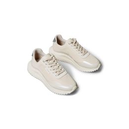 Sneaker Calvin Klein Jeans "EVA RUNNER LACE UP MAT MIX", Damen, Gr. 38, beige, Lederimitat, Textil, unifarben mit Farbeinsatz, Schuhe Sneaker, Halbschuh, Freizeitschuh, Schn&uuml;rschuh mit leichter Profilsohle