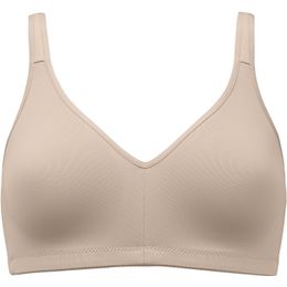 B&uuml;gelloser BH Naturana "Elasticup", Damen, Gr. 85, Cup B/C/D, beige (light beige), Obermaterial: 84% Polyamid, 16% Elasthan, unifarben, Basic, bequem, BHs, vorgeformte Cups, breite Tr&auml;ger, ohne B&uuml;gel, bequem, basic
