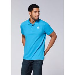 Poloshirt Lotto, Herren, Gr. L (52/54), blau (malibu blau), 100% Baumwolle, unifarben, normal, ohne Ausschnitt, Flachstrickb&uuml;ndchen, Shirts, - in hochwertiger Baumwoll-Piqu&eacute; Qualit&auml;t