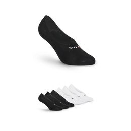 F&uuml;&szlig;linge Fila "UNISEX GHOST SOCKS", Herren, Gr. 39-42, schwarz-wei&szlig; (schwarz, wei&szlig;), Baumwollmischung, unifarben, normal, Socken, mit Logo-Schriftzug, Silikonstreifen an der Ferse f&uuml;r besseren Halt