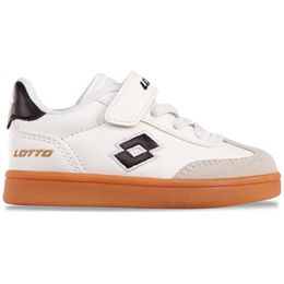 Sneaker Lotto, Kinder, Gr. 21, schwarz-wei&szlig; (wei&szlig;, schwarz), Synthetik, unifarben mit Farbeinsatz, Schuhe Sneaker, - in kinderfu&szlig;gerechter Passform