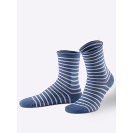w&auml;schepur sheego Gro&szlig;e Gr&ouml;&szlig;en Damen-Socken, jeansblau-meliert, Gr&ouml;&szlig;e 39-42 - Damen