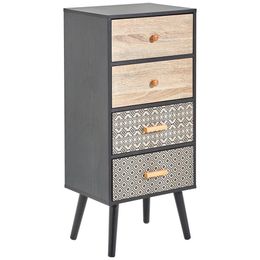 CARRYHOME Kommode, Mehrfarbig, Schwarz, Holz, Kiefer, massiv, 4 Schublade(n) Schubladen, 38x84.7x29 cm, Beim&ouml;bel erh&auml;ltlich, stehend, Wohnzimmer, Kommoden & Sideboards, Kommoden