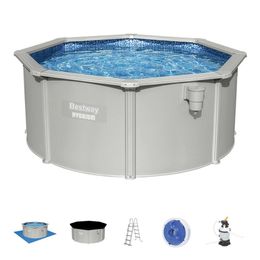 Bestway Poolset, Blau, Grau, Metall, Kunststoff, Mosaik, 122 cm, Freizeit, Pools und Wasserspa&szlig;, Pools, Aufstellpools