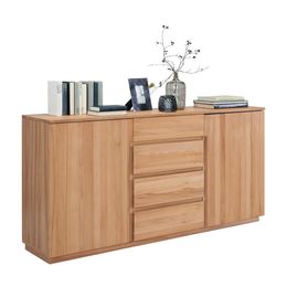 Linea Natura Sideboard, Buche, Holz, Kernbuche, 2 F&auml;cher, 4 Schublade(n) Schubladen, 180x89.2x41 cm, Typenauswahl, Beim&ouml;bel erh&auml;ltlich, stehend, Holzm&ouml;bel, Kleinm&ouml;bel Holz, Holzkommoden, Sideboards Holz