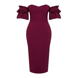 Trendyol Cocktailkleid Damen Gr&ouml;&szlig;e 38 weinrot