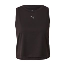 Puma Sporttop 'Cloudspun' Damen Gr&ouml;&szlig;e S hellgrau / schwarz