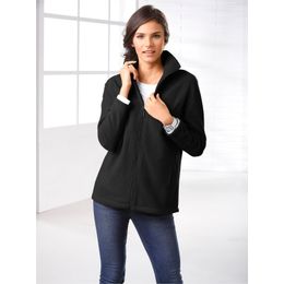 WITT Damen Fleecejacke mit zwei Taschen, schwarz, Gr&ouml;&szlig;e 56