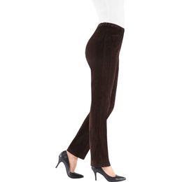 WITT Damen Schlupfhose mit optisch streckender Ziernaht, schokobraun, Gr&ouml;&szlig;e 20