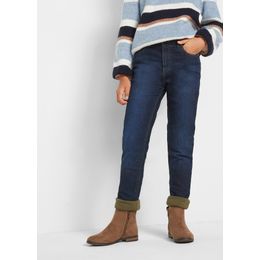 bonprix Thermojeans mit Jerseyfutter Mid Waist, blau, Gr.152, Sch&ouml;ne ThermoJeans mit w&auml;rmender Funktion, 82% Baumwolle