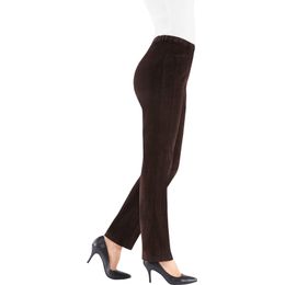 WITT Damen Schlupfhose mit optisch streckender Ziernaht, schokobraun, Gr&ouml;&szlig;e 54