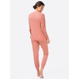 w&auml;schepur w&auml;schepur Damen Schlafanzug im P&uuml;nktchen-Dessin, apricot, Gr&ouml;&szlig;e 48/50
