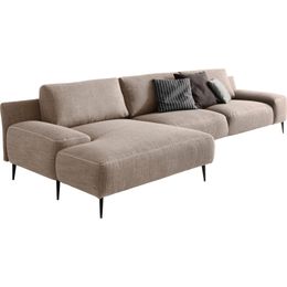 Ecksofa DESIGNWERK, B:344cm T:162cm, beige, 100% Polyester;Struktur 98% Polyester, 2% Acryl, Wohnzimmer, Sofas, "Forma L-Form, zeitloses Designsofa