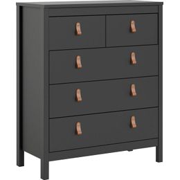 Kommode Home Affaire, B:82,1cm H:98,9cm T:38,4cm, schwarz, Spanplatte, Schlafzimmer, Sideboards, "Madrid, Aufbewahrung, Schubladenschrank, Stauraum",