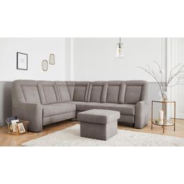 Sit & More Ecksofa SIT & MORE, B:257cm T:217cm, grau, 100% Polyester, Wohnzimmer, Sofas, "Melissa L-Form", klassisches Polsterprogramm, wahlweise Bettfunktion