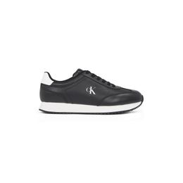 Herren Plateausneaker "RUNNER LACEUP TC", Calvin Klein Jeans, Gr. 44, schwarz-wei&szlig;, Leder, Schuhe, Freizeitschuh, Halbschuh, Schn&uuml;rschuh mit