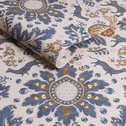 Joules Vliestapete "Animal Tiere", B/L: x 10m, Rollen: 1, blau, Wohnzimmer, Tapeten, Design Tapeten