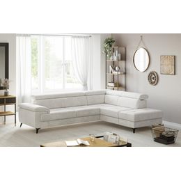 Ecksofa COTTA, B:286cm T:236cmcream, 95% Polyester (PES) 5%Polyamid (PA), Wohnzimmer, Sofas, "Astra L-Form, B: 286 cm", mit Kopfteilverstellung,