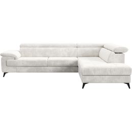 Ecksofa COTTA, B:286cm T:236cmcream, 95% Polyester (PES) 5%Polyamid (PA), Wohnzimmer, Sofas, "Astra L-Form, B: 286 cm", mit Kopfteilverstellung,