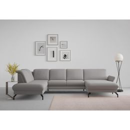 Sit & More Wohnlandschaft SIT & MORE, B:338cm H:84cm T:207cm, grau, Sofas, "Fashion U-Form", wahlweise mit Kopfteilverstellung, Vorziehsitz, motorisch,