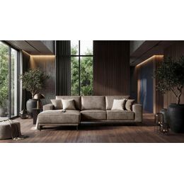 Ecksofa OTTO HOME, B:280cm H:85cm T:152cm, beige, 100% Polyester, Wohnzimmer, Sofas, "Polsterecke Oland, Struktur, Flachgewebe, Luxus-Microfaser,