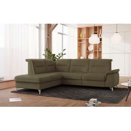 Sit & More Ecksofa SIT & MORE, B:256cm H:91cm T:225cm, gr&uuml;n, 100% Polyester, Wohnzimmer, Sofas, "Astoria L-Form", wahlweise mit motorischer Relaxfunktion