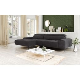 Ecksofa COTTA, B:290cm T:182cmmud, 100% Polyester (PES), Wohnzimmer, Sofas, "Theo L-Form, B: 290 cm", mit Kopfteilverstellung, optional