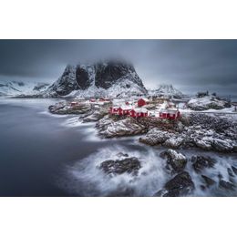 papermoon Fototapete "Photo-Art ANDY CHAN, WINTER-LOFOTEN-INSELN", B/L: 4m x 2,6m, Bahnen: 8 Stk., bunt, Schlafzimmer, Tapeten