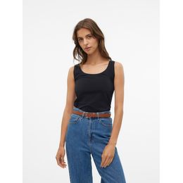 V&eacute;ro Moda VERO MODA Damen Tanktop "VMLULU SL TANK TOP NOOS", schwarz, Gr. XS, unifarben, Jersey, Obermaterial: 95% Baumwolle, 5% Elasthan, Tops