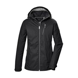 Killtec Damen Softshelljacke "KOS 121 WMN SFTSHLL JCKT GRPHIC", schwarz, Gr. 38, Oberstoff: Oberseite: 100% Polyester (recycelt), R&uuml;ckseite: 100%