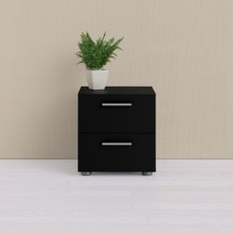 Nachtkommode Inosign, B:40cm H:42,3cm T:40,3cm, schwarz, Spanplatte, Sideboards, "Pepe, Nachttisch, Nachtschrank, Beistelltisch", mit 2 Schubl&auml;den,