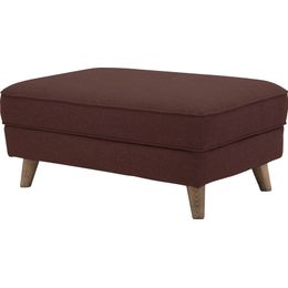 Hocker Home Affaire, B:102cm H:44cm T:60cm, rot, Struktur weich (100% Polyester);Samtoptik (100% Polyester), Wohnzimmer, Hocker, "Copenhagen",