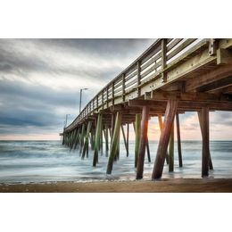 papermoon Fototapete "Virginia Beach Pier", B/L: 4,5m x 2,8m, Bahnen: 9 Stk., bunt, Schlafzimmer, Tapeten