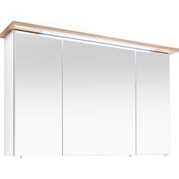 Spiegelschrank SAPHIR, B:115cm H:72cm T:20cm, wei&szlig;, Badezimmer, Schr&auml;nke, "Quickset 923 Badschrank, 3 Spiegelt&uuml;ren, 6 Einlegeb&ouml;den, 115 cm breit",