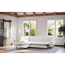 Ecksofa COTTA, B:266cm H:90cm T:217cmbianco, GEDECKTES RINDSLEDER, Wohnzimmer, Sofas, "Pike L-Form, B: 266 cm", optional Bettfunktion & Bettkasten